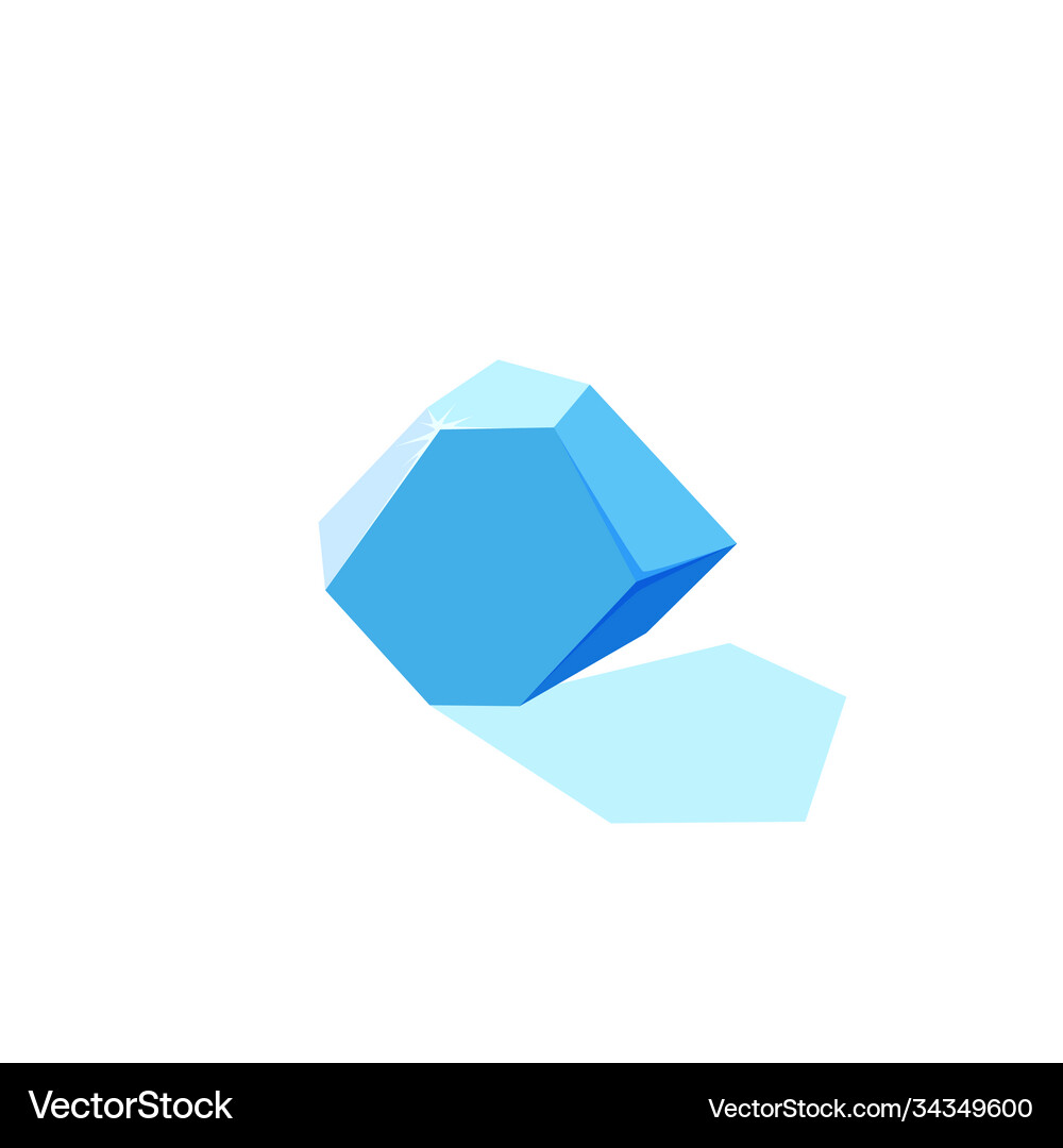 Ice block in form hexagonal prism frozen piece Vector Image