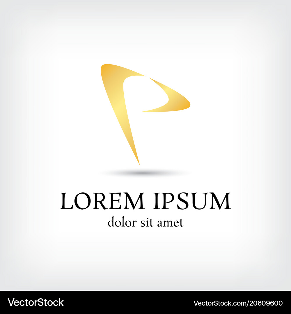 Letter p logo curve style design template Vector Image