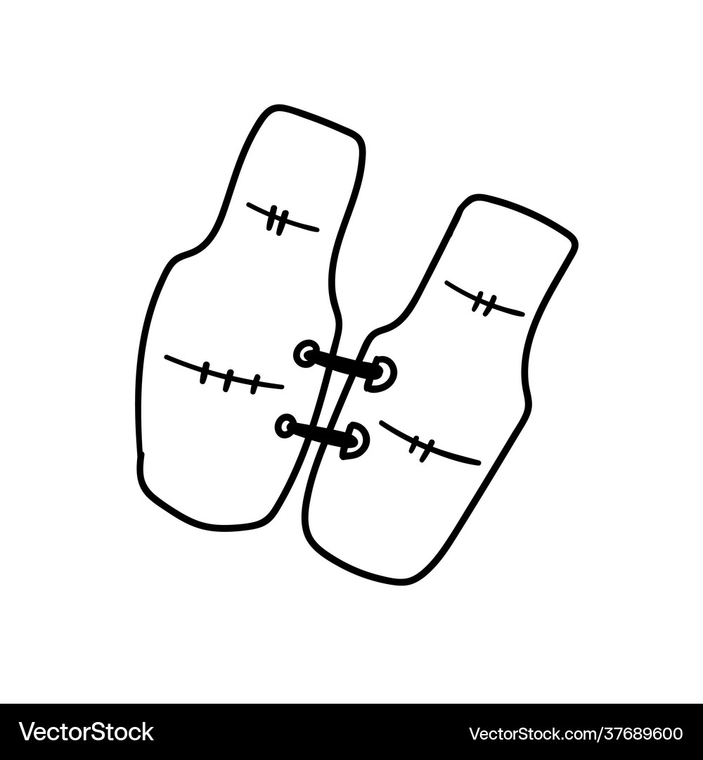 Life jacket doodle style sketch hand drawn Vector Image