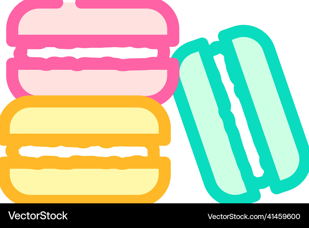 Macaron delicious dessert color icon Royalty Free Vector