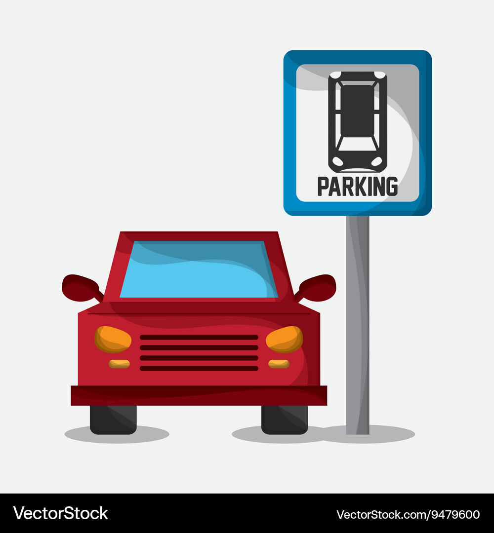 Parking lot design park icon white background Vector Image
