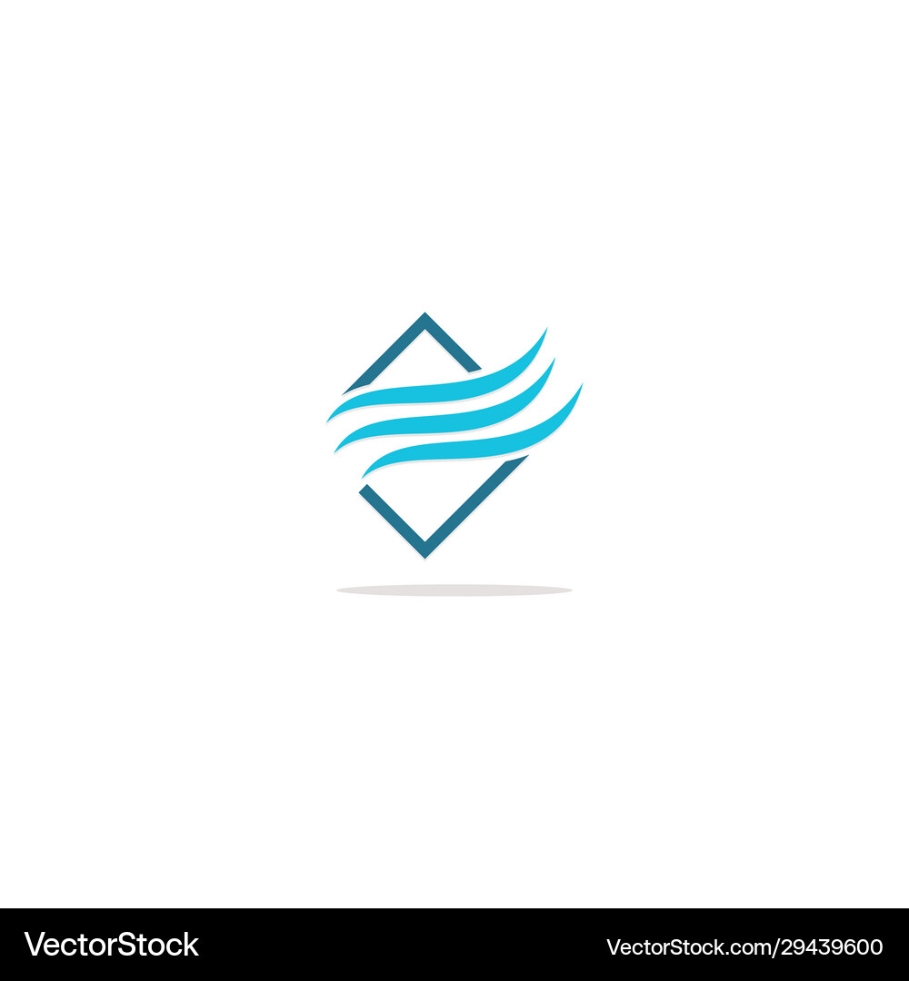 Square wave air flow logo Royalty Free Vector Image