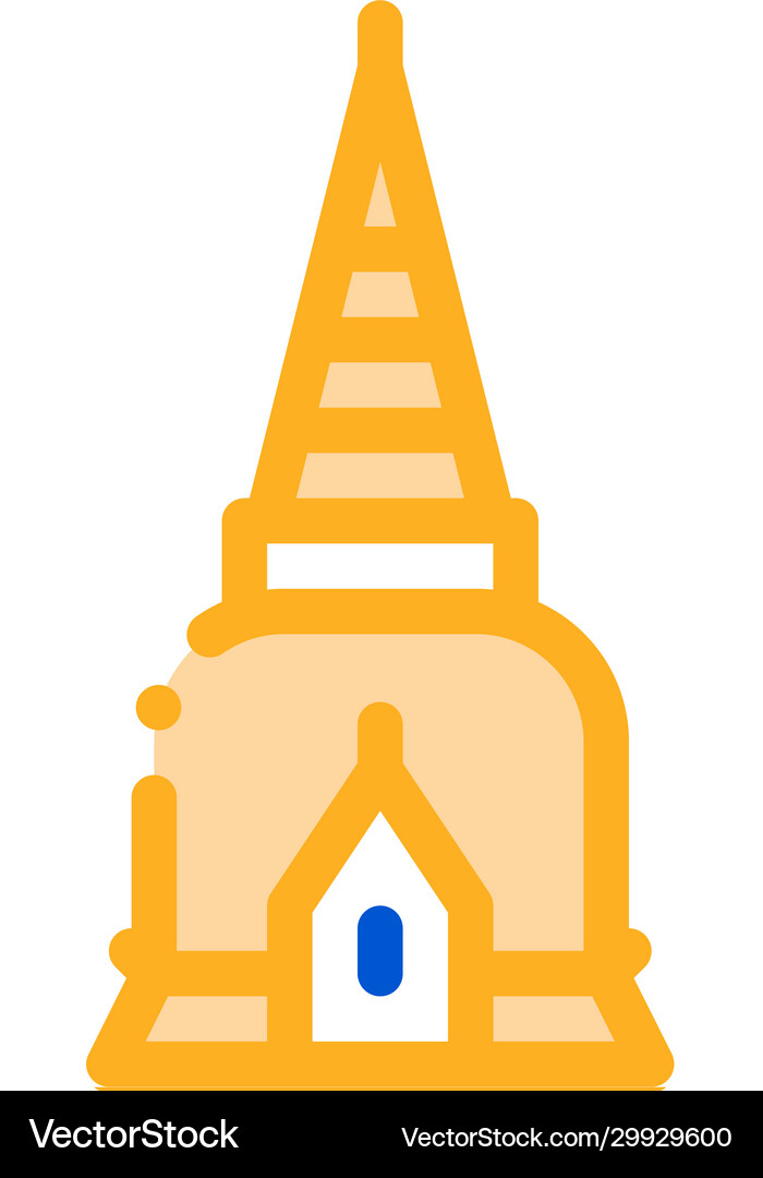 Thailand religion tower icon thin line Royalty Free Vector