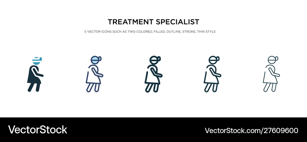 Treatment specialist icon in different style two Vector Image