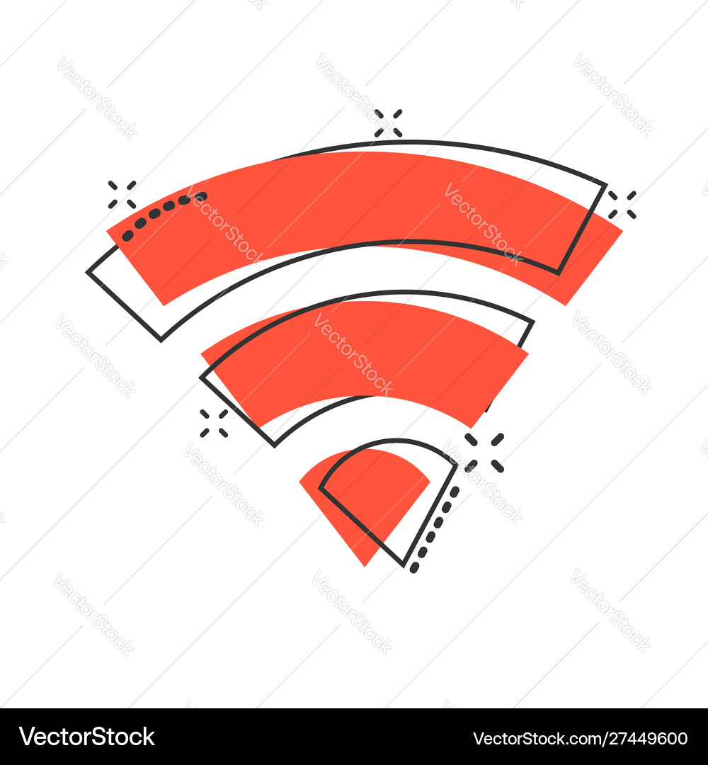 Wifi internet icon in comic style wi-fi wireless Vector Image