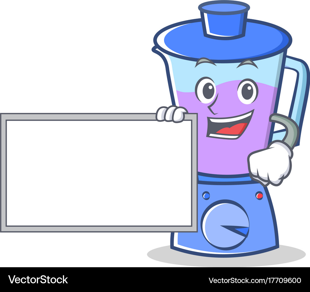 With board blender character cartoon style Vector Image
