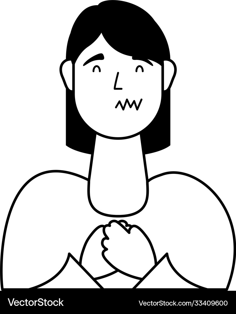 Young woman sick avatar character Royalty Free Vector Image