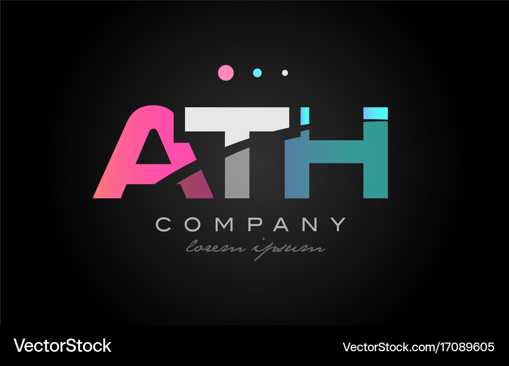 Ath a t h three letter logo icon design Royalty Free Vector