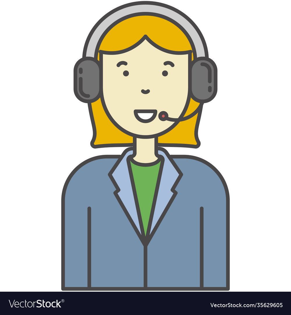 Call-centre or technical support operator Vector Image