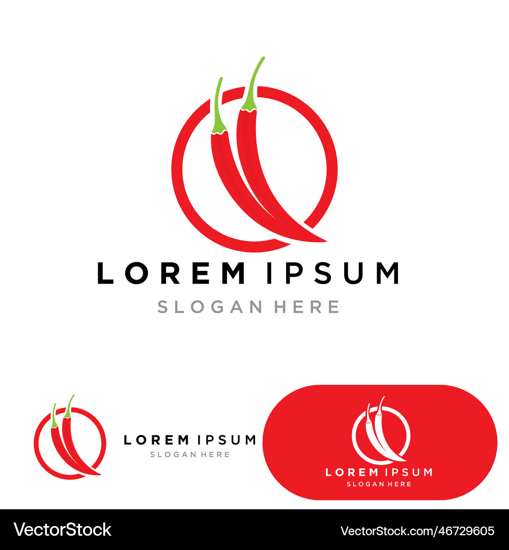 Chili pepper logo icon design template Royalty Free Vector