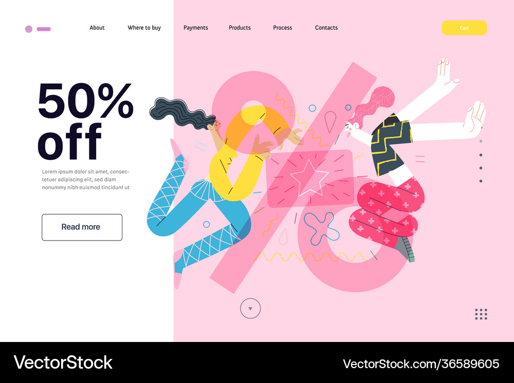 Discounts sale promotion - web template Royalty Free Vector