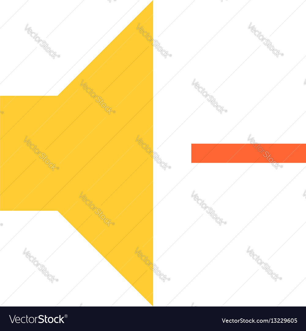 Flat volume decrease icon loudspeaker sign Vector Image
