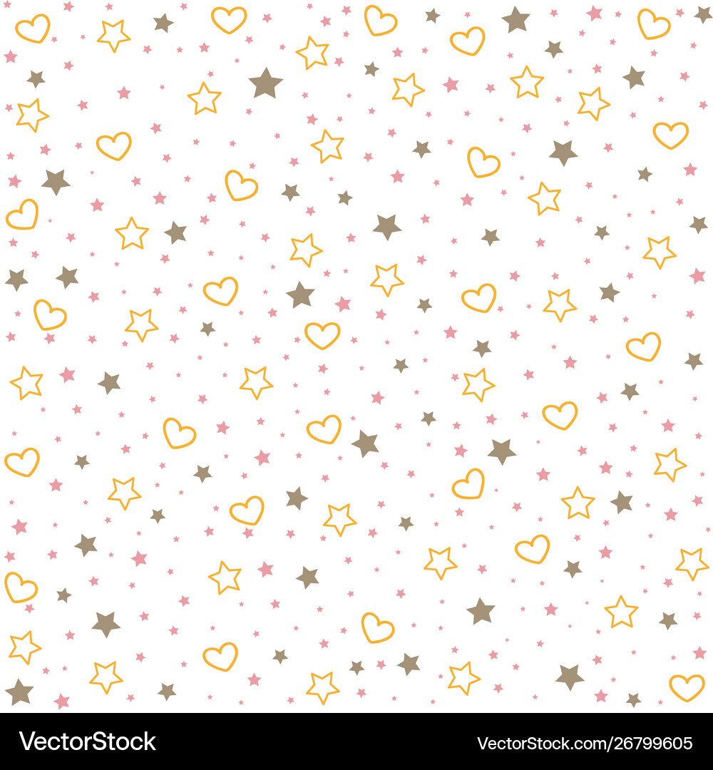 Hearts and Stars Seamless Pattern Royalty Free Vector Image