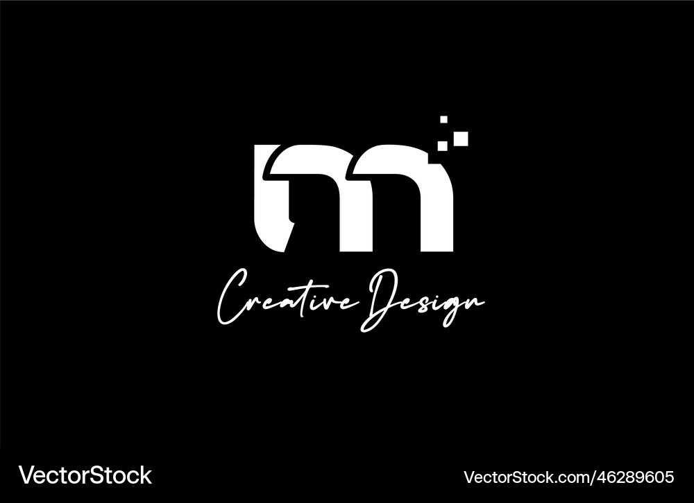 M alphabet letter logo icon design with dots Vector Image