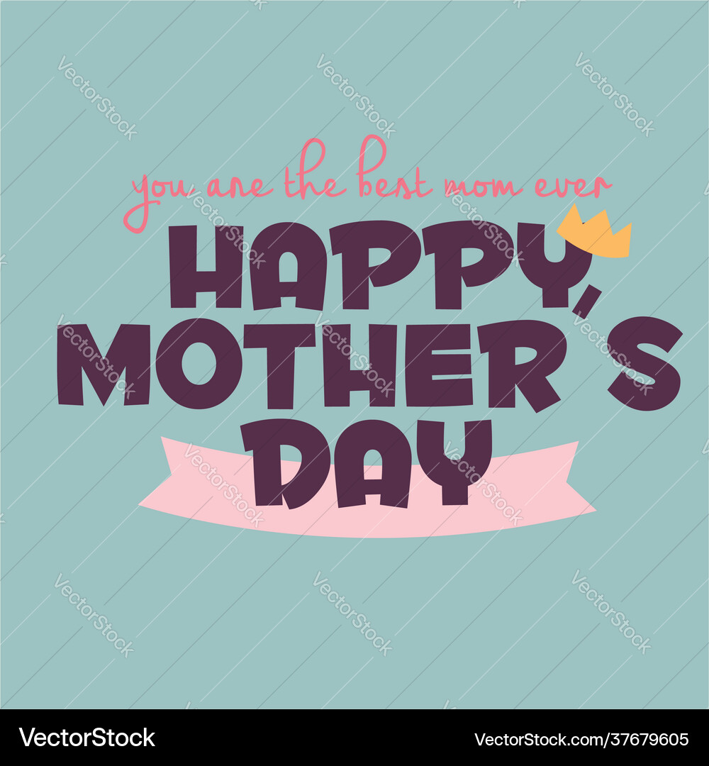 Mom day sticker label Royalty Free Vector Image