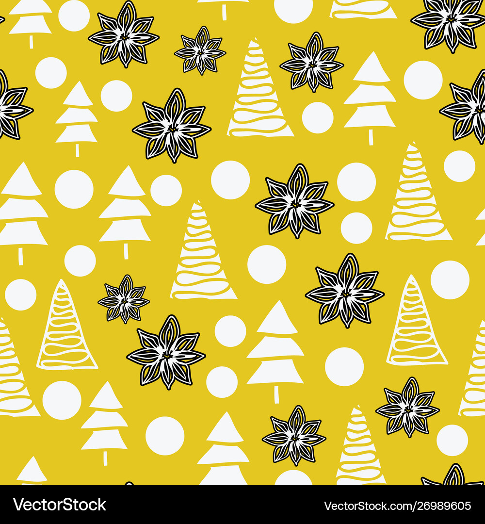 Seamless pattern different white christmas Vector Image
