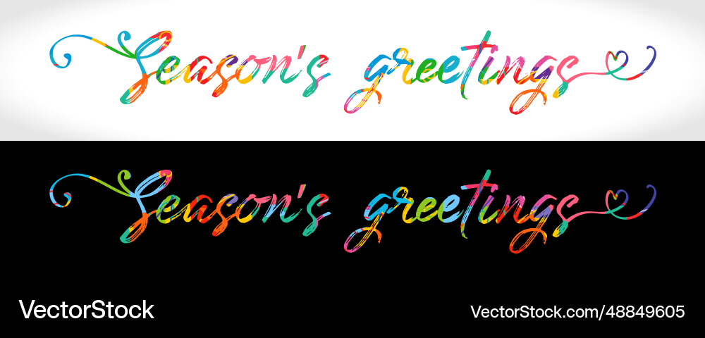 Seasons greetings lettering drawing Royalty Free Vector