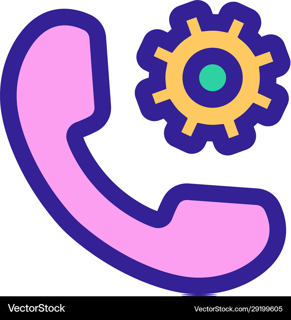 Set up phone icon isolated contour Royalty Free Vector Image