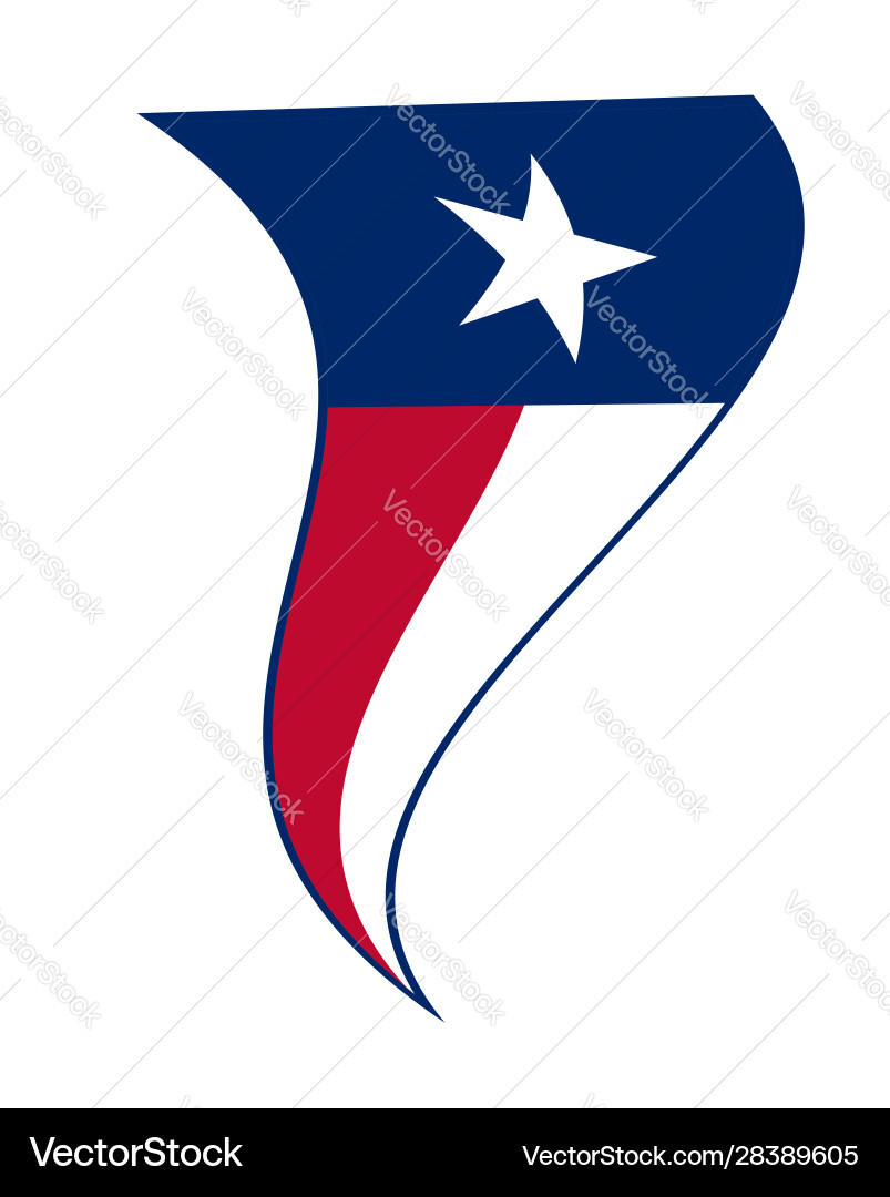 Texas state flag as bunting triangle Royalty Free Vector
