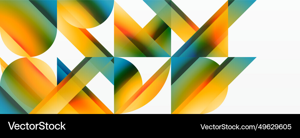 Vibrant color triangles and circles on white Vector Image