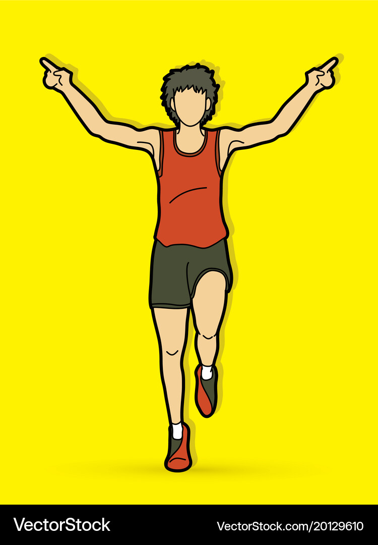 Athlete runner a man running the winner Royalty Free Vector