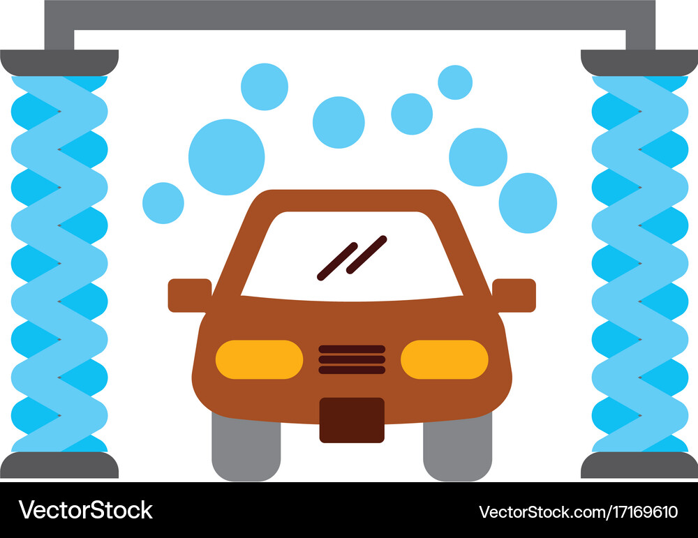Automatic car wash shampoo service center icon Vector Image