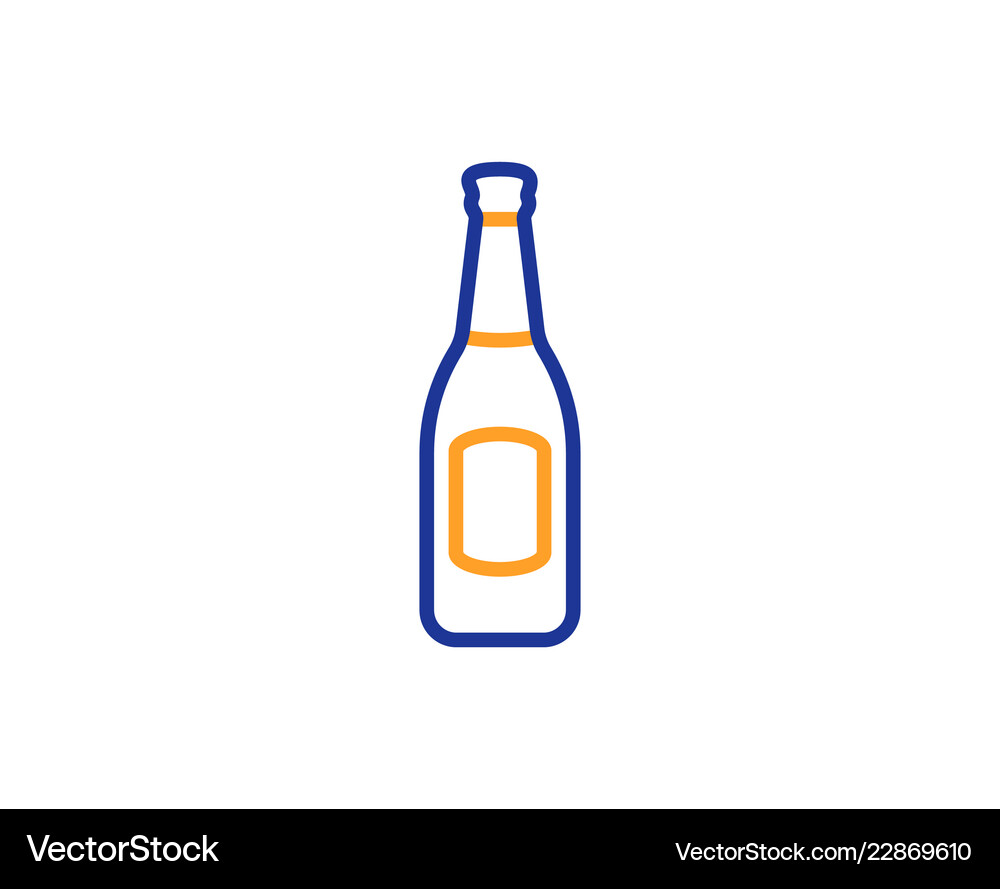 Beer bottle line icon pub craft sign Royalty Free Vector
