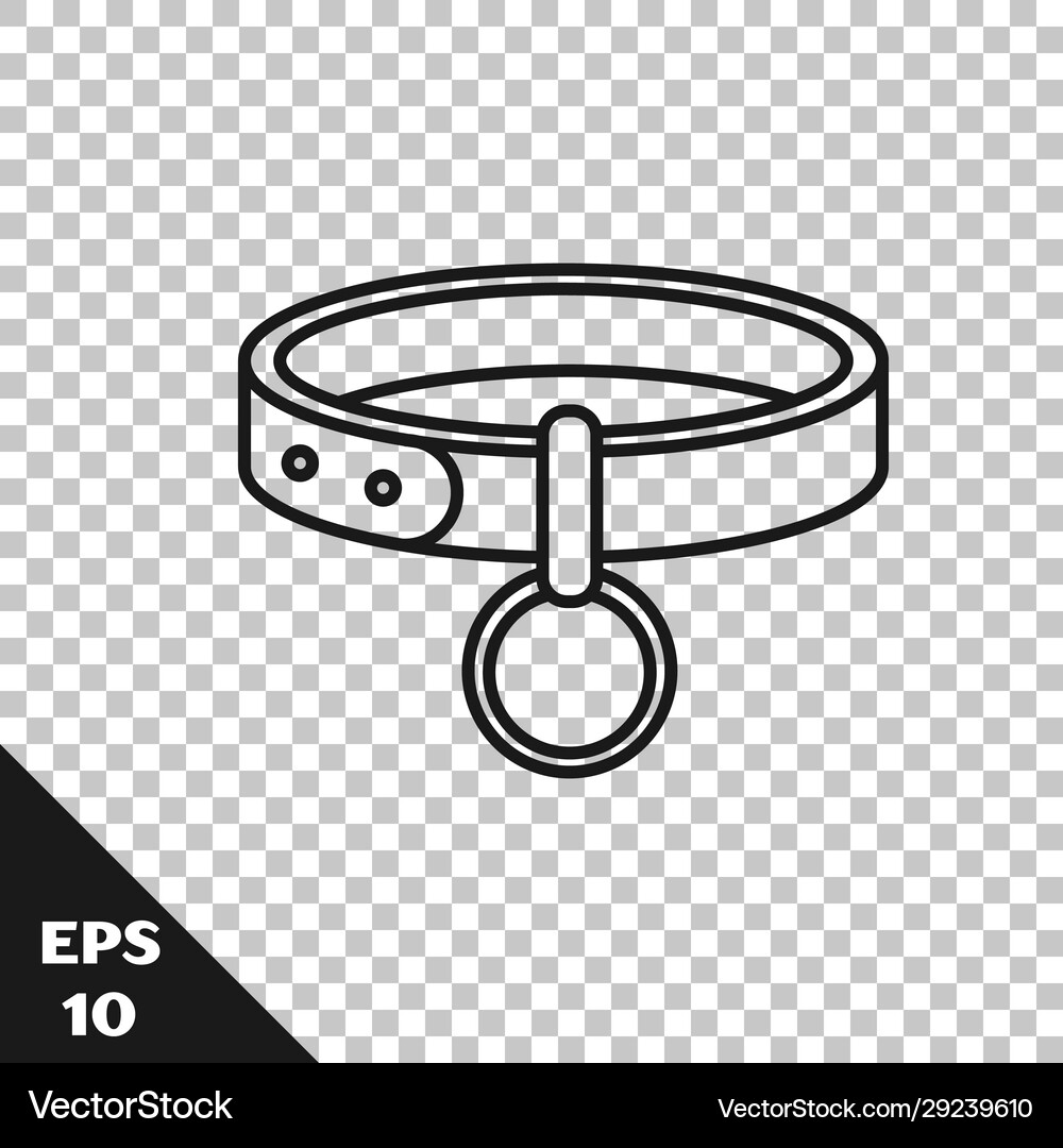 Black line collar with name tag icon isolated Vector Image