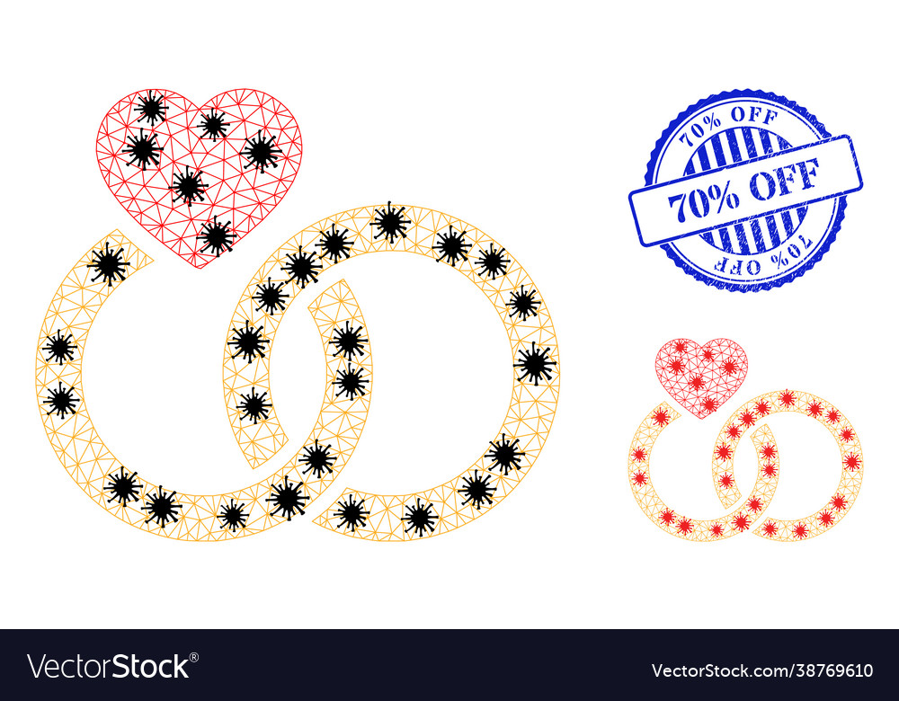 Carcass mesh marriage rings pictograms with Vector Image Carcass mesh marriage rings pictograms with Vector Image