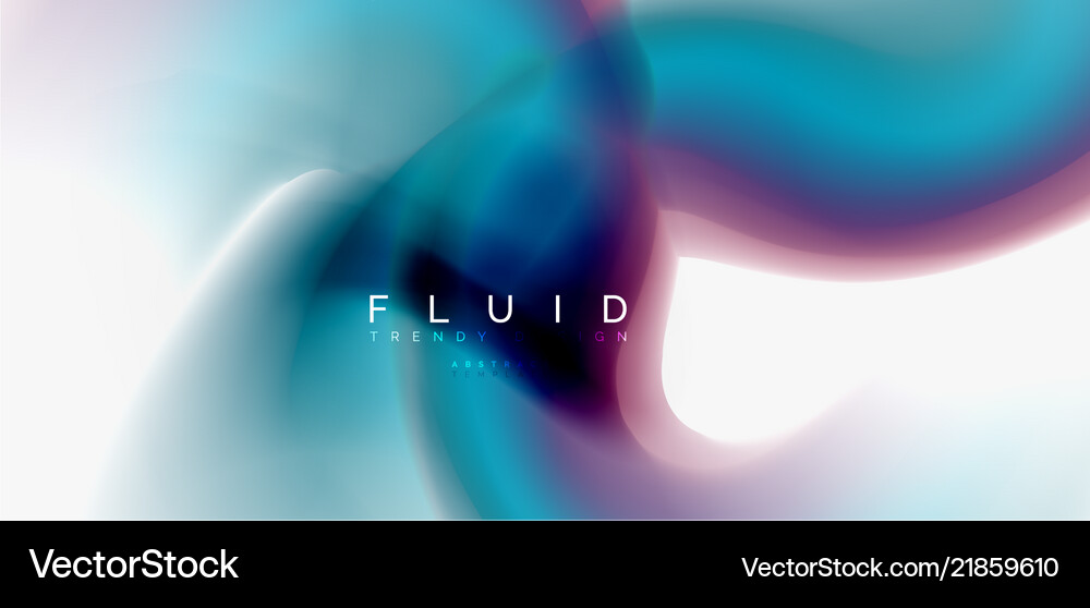 Color flowing wave trendy liquid design template Vector Image