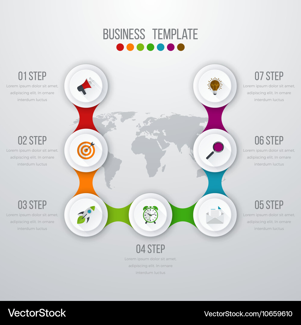 Infographics Seven Options Royalty Free Vector Image