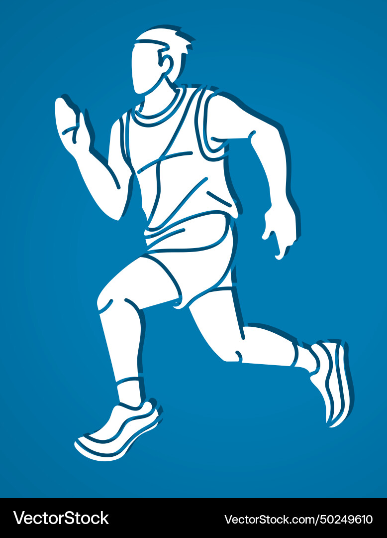 Marathon runner start running a man action Vector Image