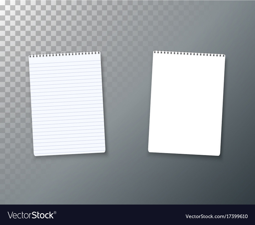 Notepad set realistic empty template open Vector Image