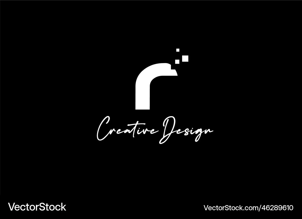 R alphabet letter logo icon design with dots Vector Image