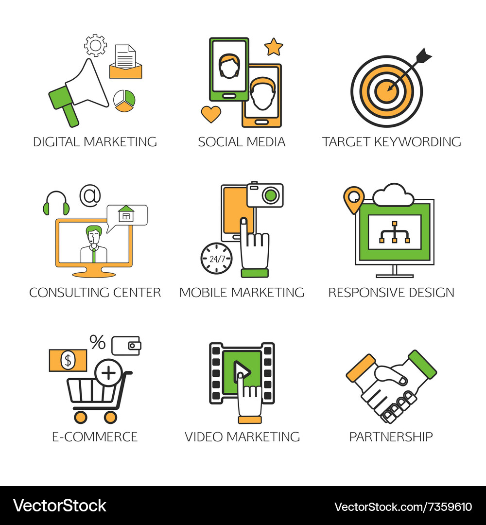 Social Media Communication Icons Royalty Free Vector Image