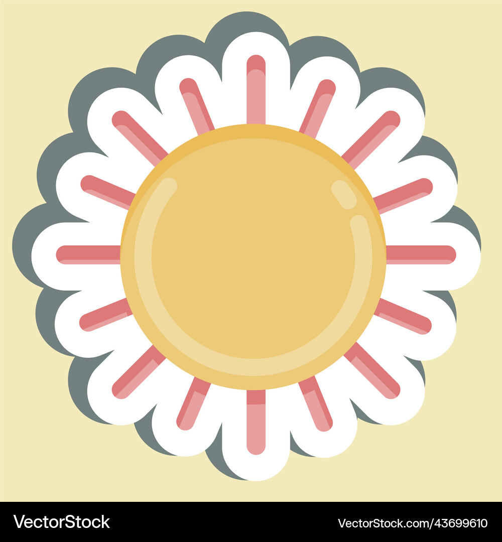 Sticker sun suitable for summer symbol simple Vector Image