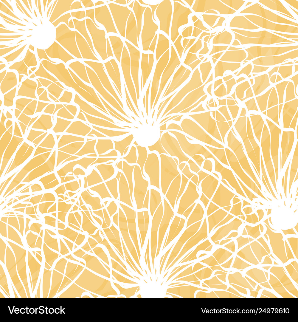 White hand drawn line art overlapping flowers Vector Image