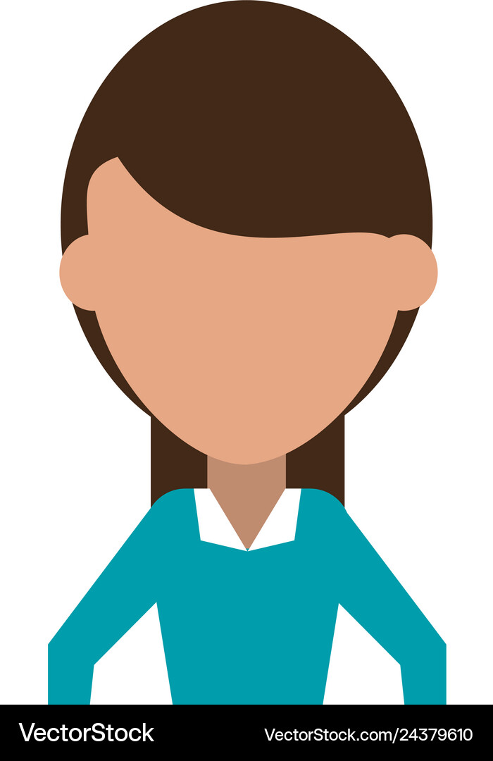 Woman faceless avatar cartoon Royalty Free Vector Image