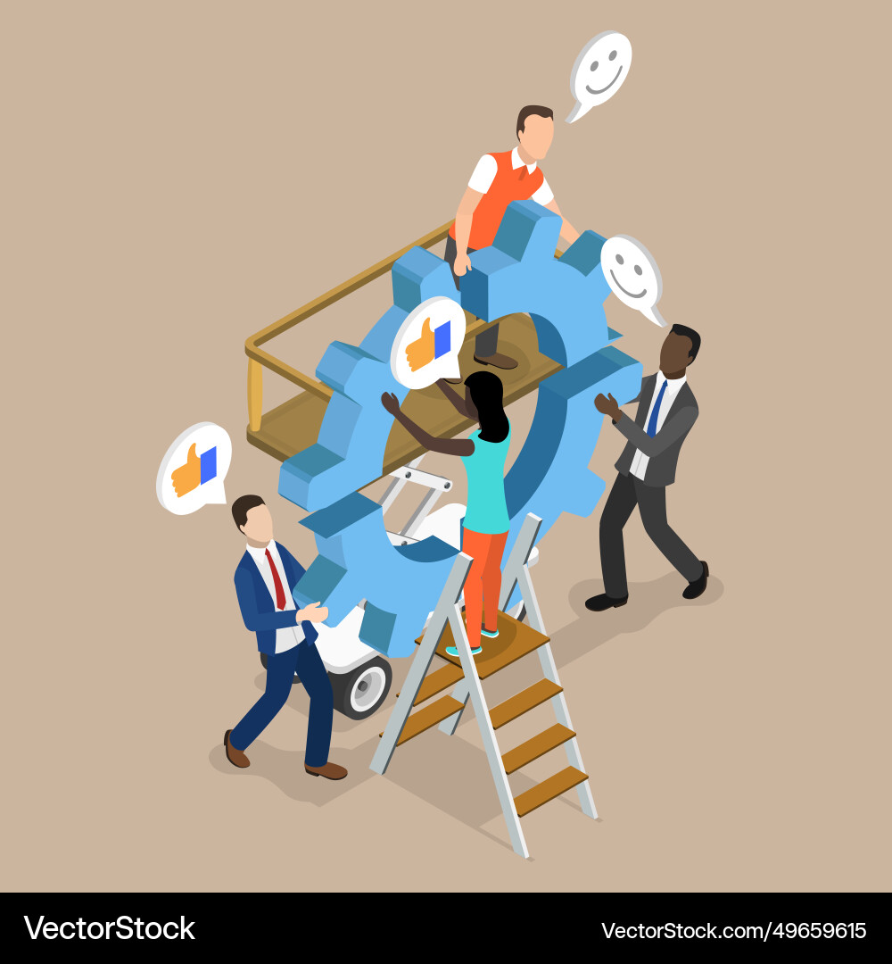 3d isometric flat of business Royalty Free Vector Image