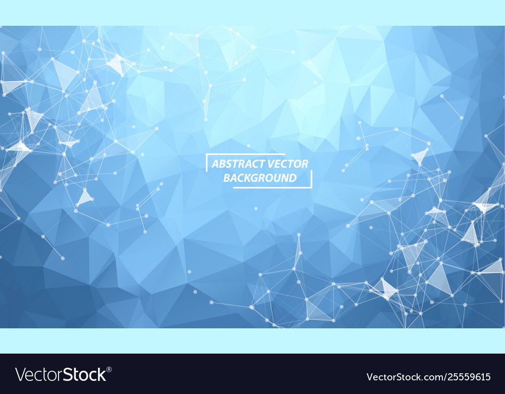 Abstract dark blue polygonal space background Vector Image