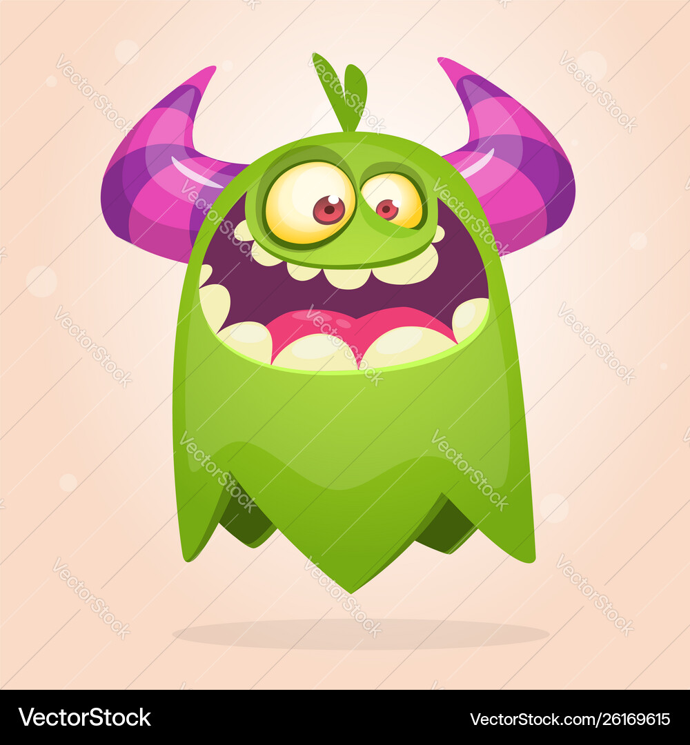 Cartoon green monster Royalty Free Vector Image