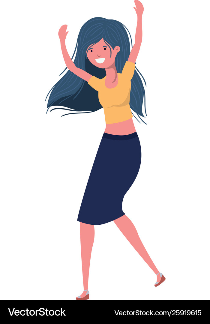 Dancing woman in white background Royalty Free Vector Image