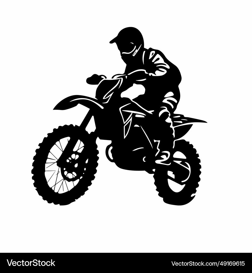 Enduro biker black icon on white background Vector Image