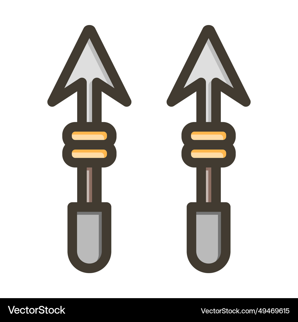 Harpoon thick line filled colors icon Royalty Free Vector