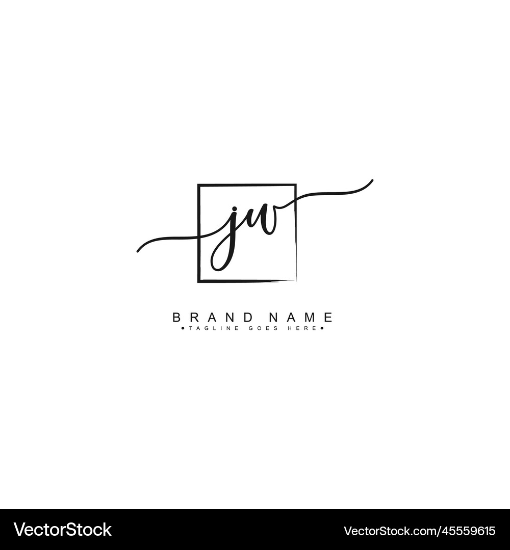 Initial letter jw logo template in handwritten Vector Image