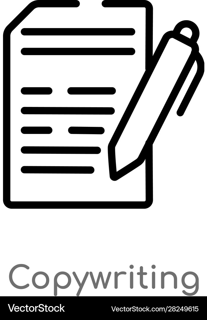 Outline copywriting icon isolated black simple Vector Image