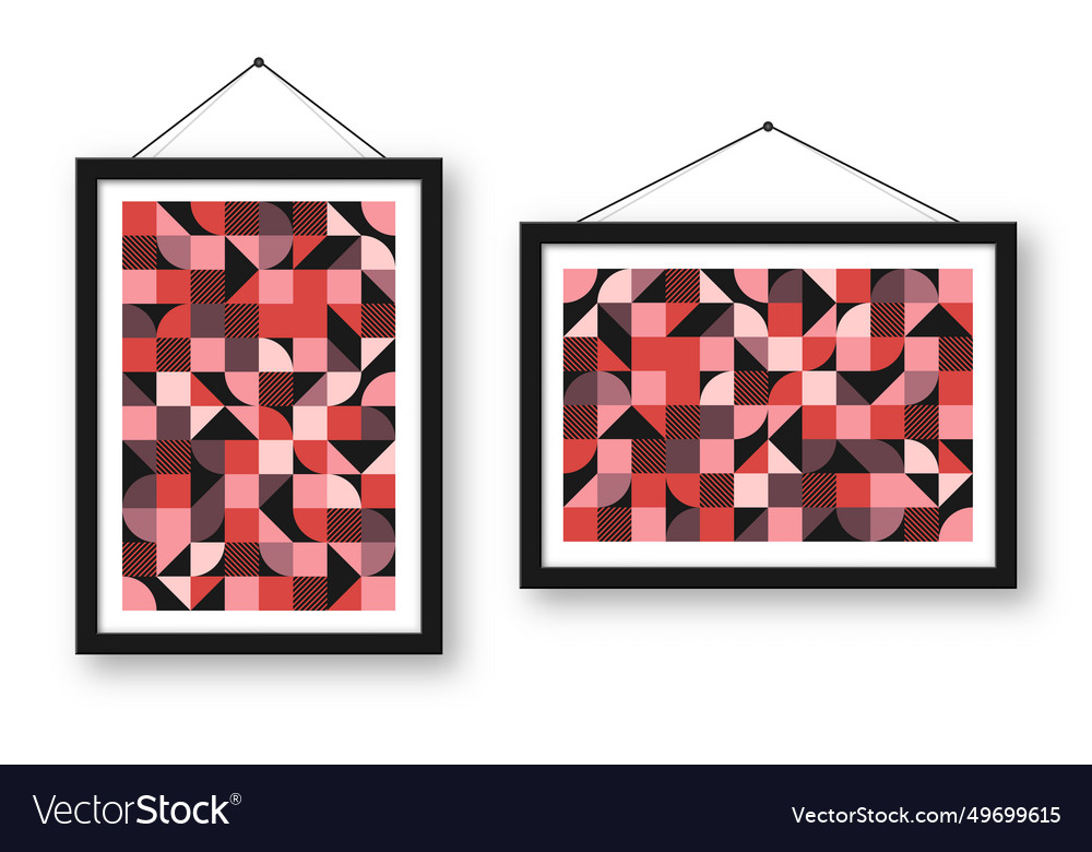 Picture frame with geometric trendy pattern Vector Image