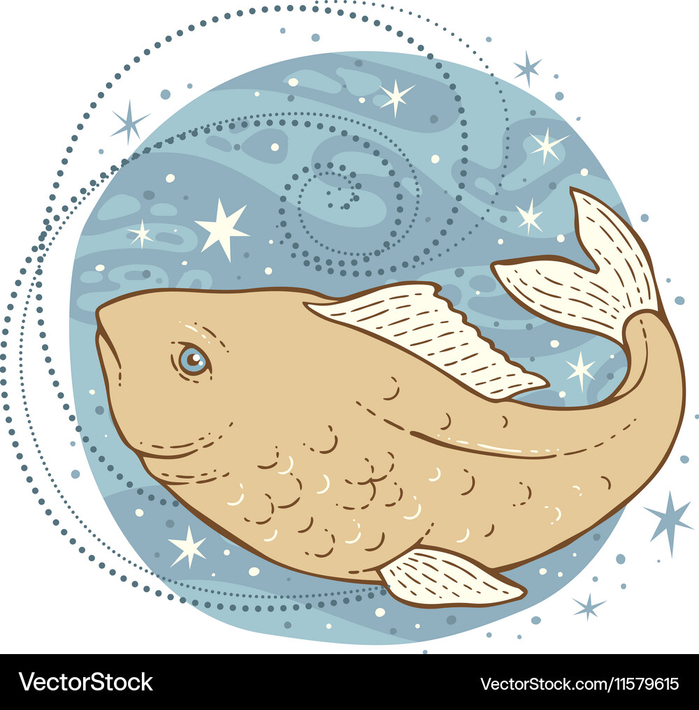 Pisces zodiac sign Royalty Free Vector Image - VectorStock