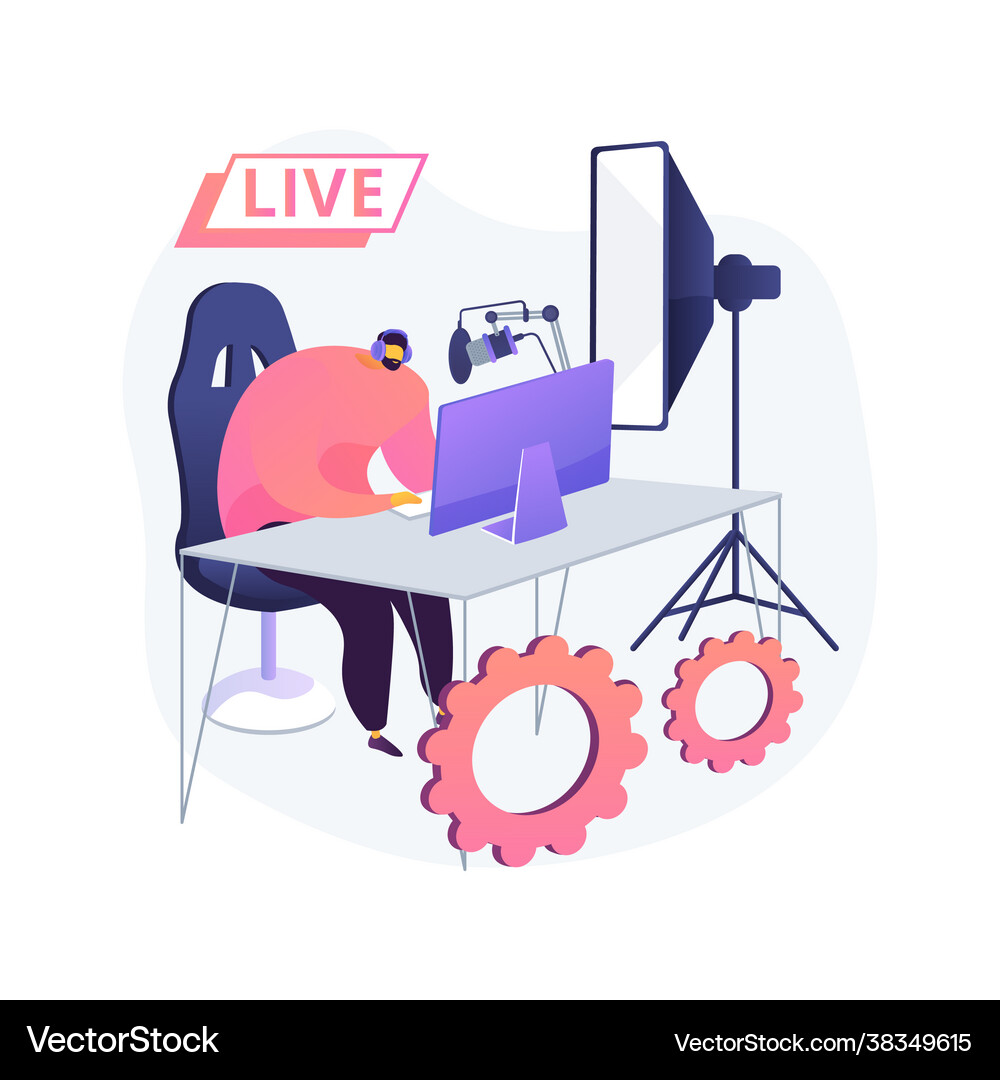 Professional livestream abstract concept Vector Image