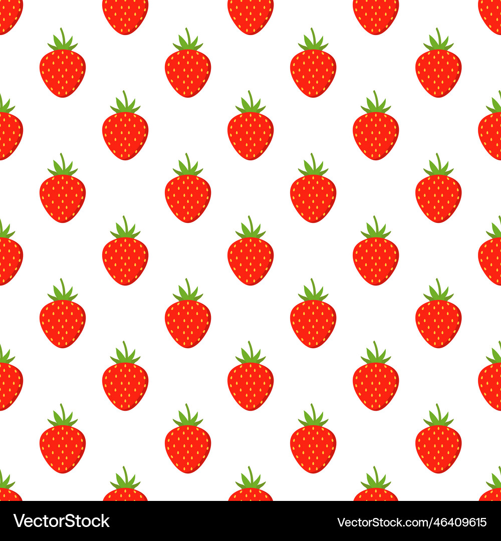 Seamless pattern of fresh strawberry background Vector Image